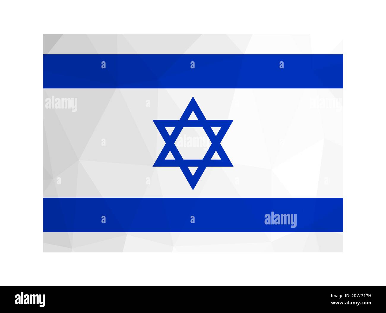 Vector isolated illustration. National Israeli flag (Flag of Zion) with ...