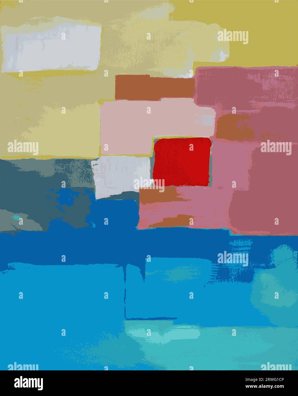 Modern Abstract Art - Vector Illustration From Original Contemporary Painting Square Colorful ...