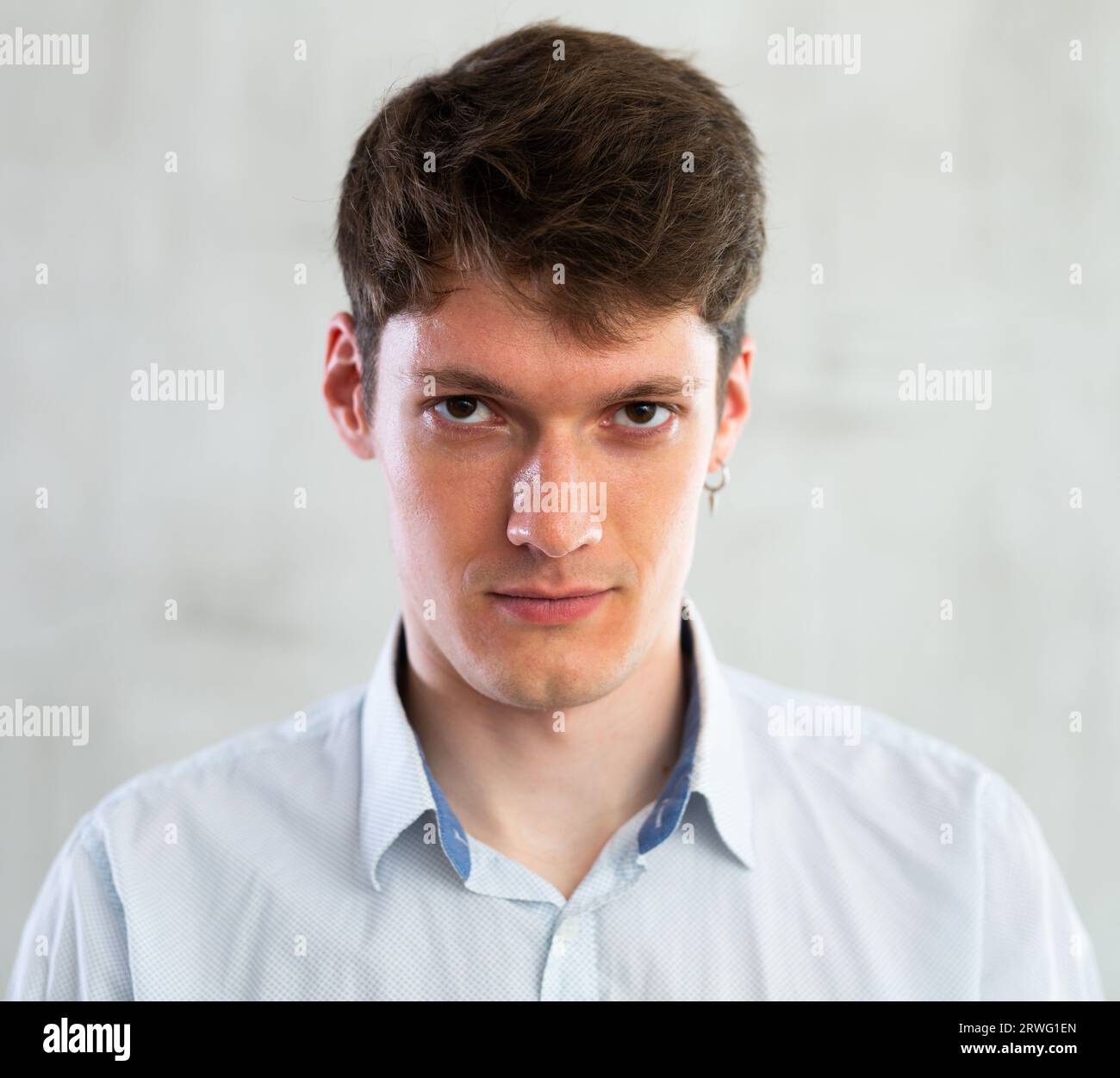Portrait sensitive guy in casual hi-res stock photography and images ...