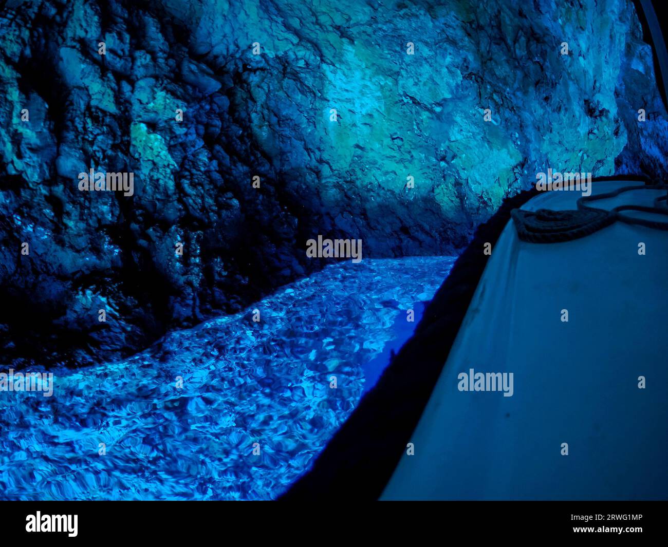 Inside Blue cave, Bisevo and vis island - Croatia Stock Photo - Alamy