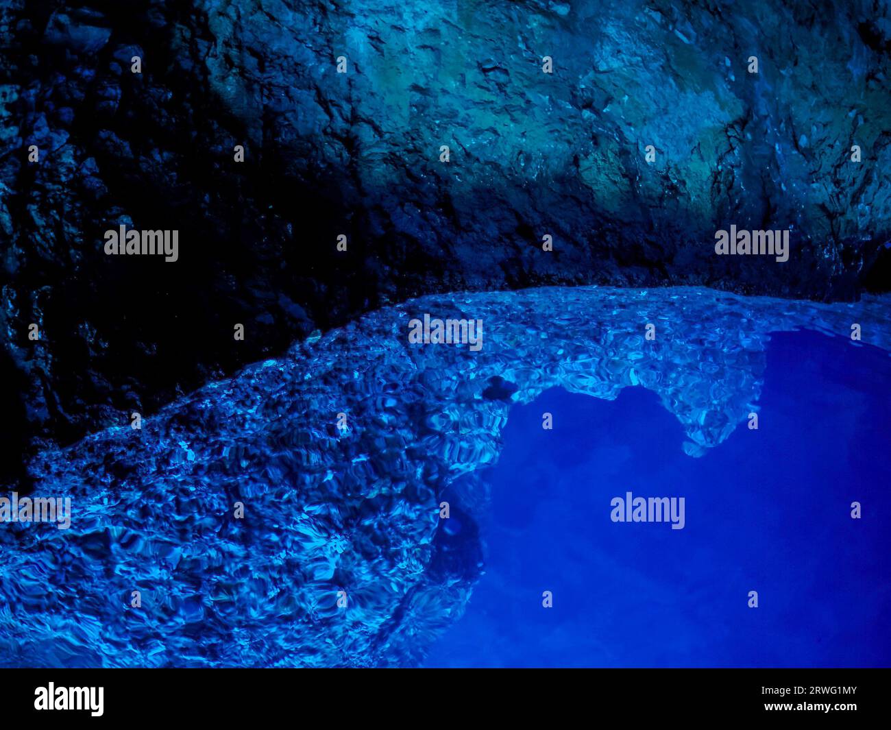 Inside Blue cave, Bisevo and vis island - Croatia Stock Photo - Alamy