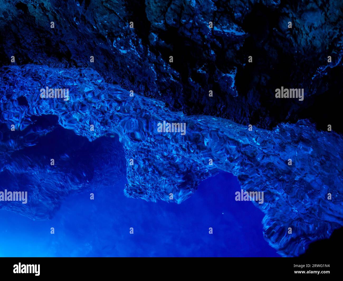 Inside Blue cave, Bisevo and vis island - Croatia Stock Photo - Alamy