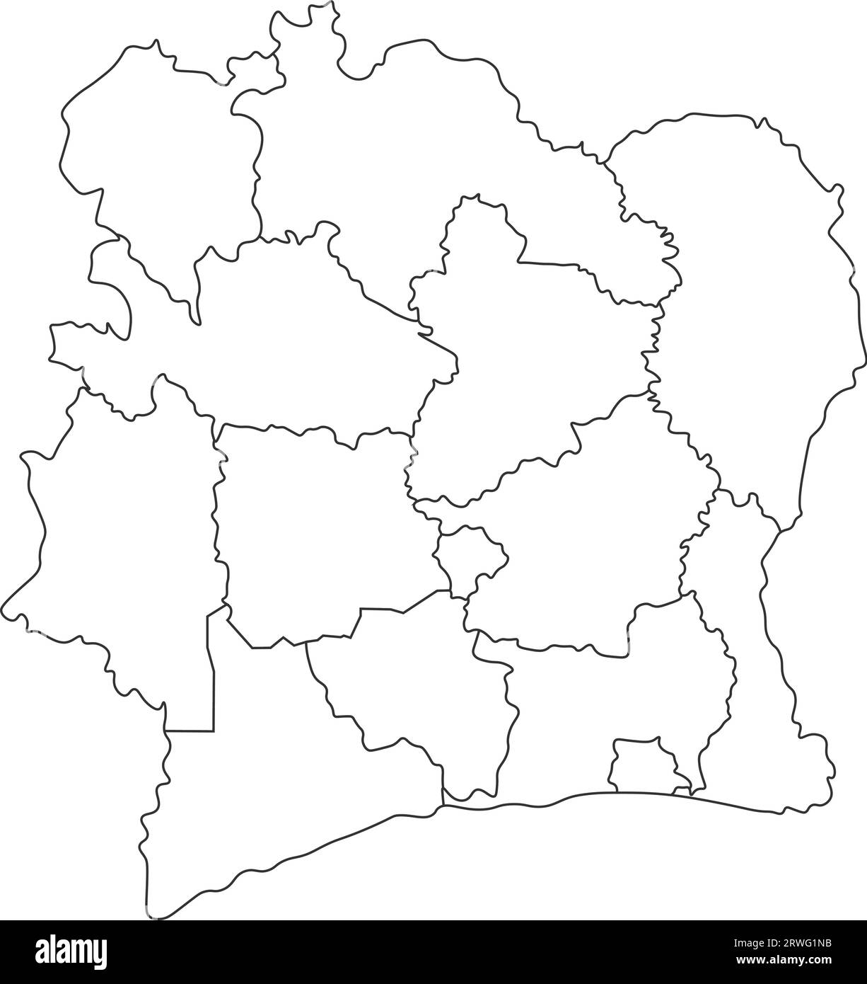 Vector Isolated Illustration Of Simplified Administrative Map Ivory