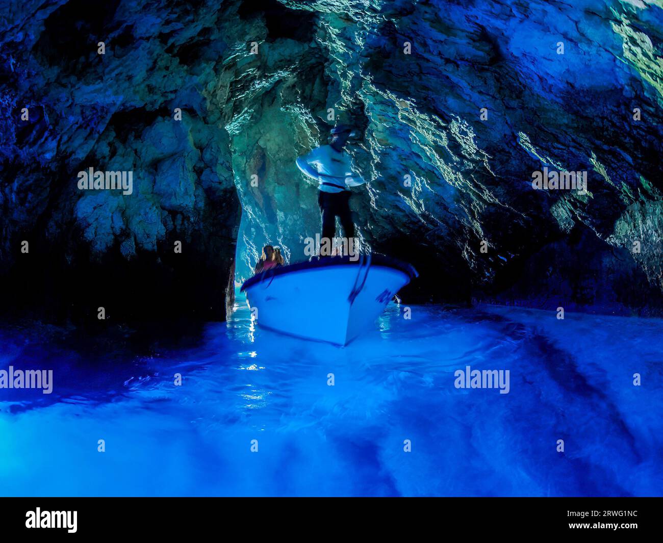 Inside Blue cave, Bisevo and vis island - Croatia Stock Photo - Alamy