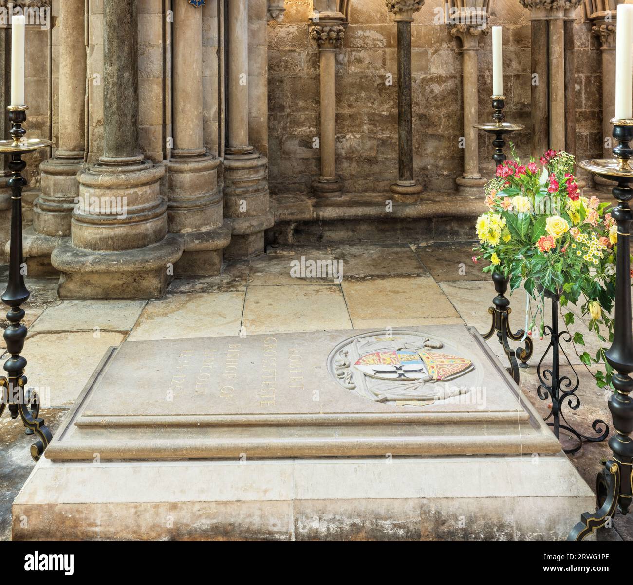 Tomb of Bishop Robert Grosseteste (scientist, theologian, priest) in ...