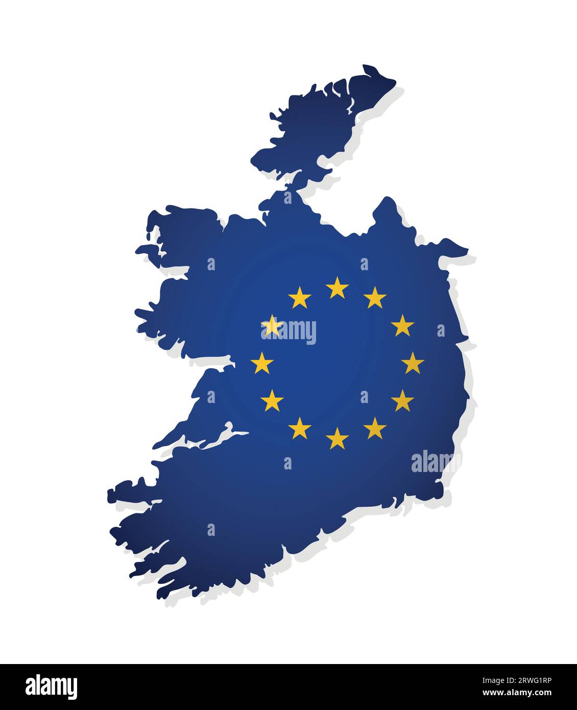 Vector illustration with isolated map of member of European Union ...