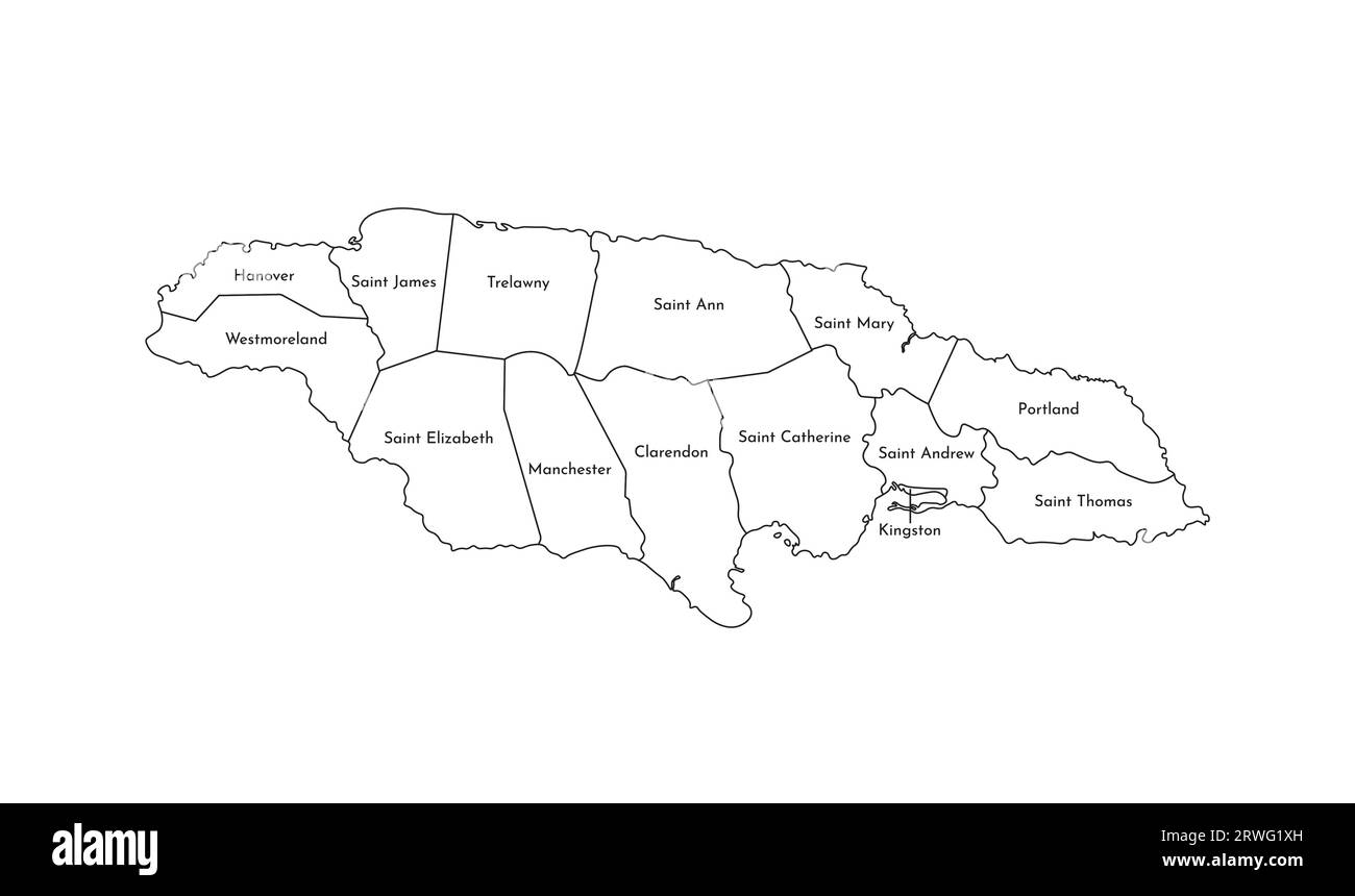 Jamaican Map With Parishes