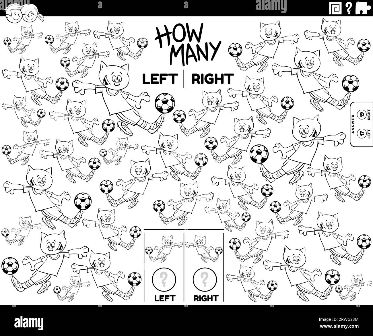 Black and white cartoon illustration of educational activity of ...