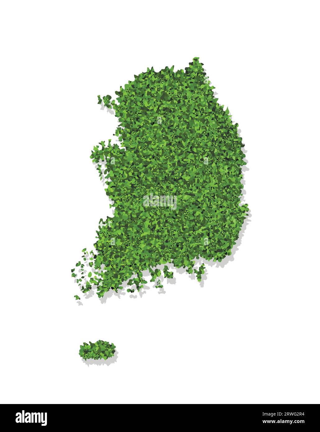 Vector isolated simplified illustration icon with green grassy ...