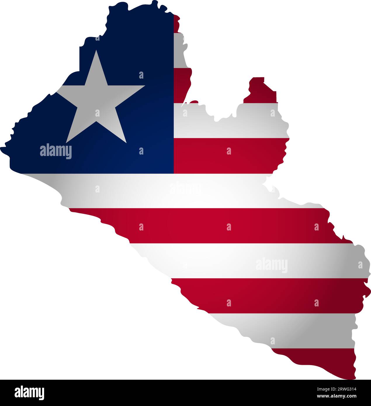Flag liberia on world map Stock Vector Images - Alamy