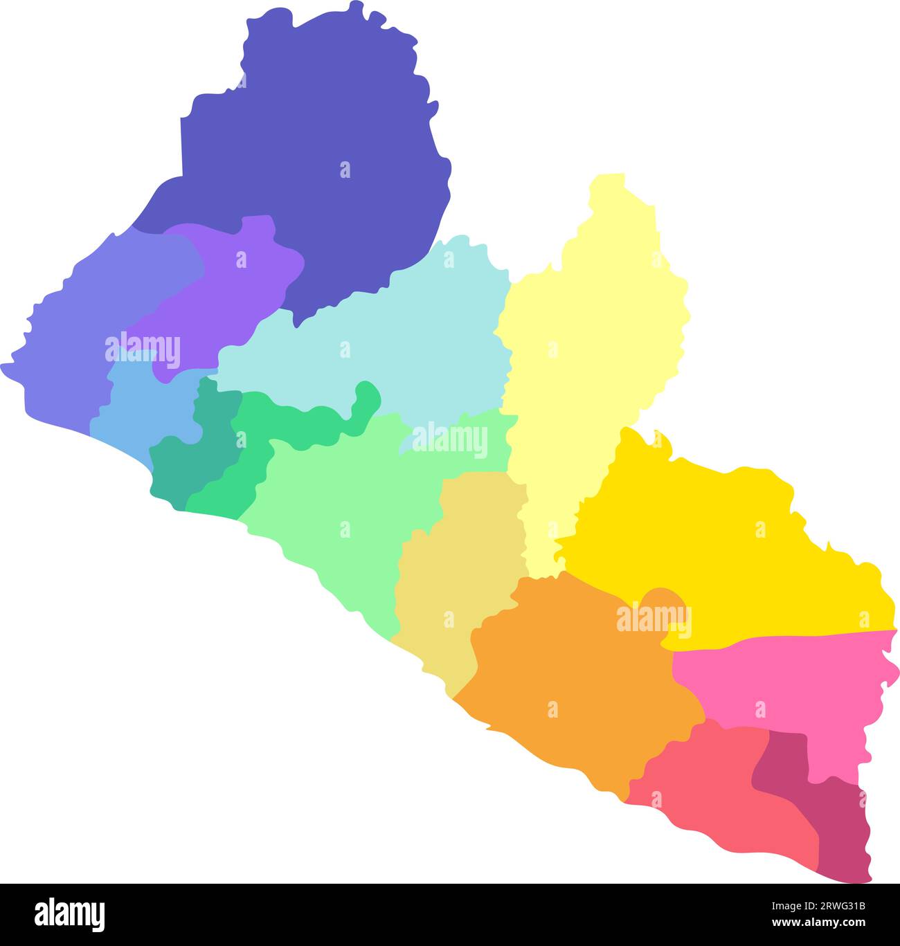 Vector isolated illustration of simplified administrative map Liberia ...