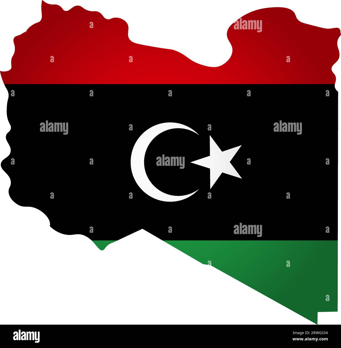 Illustration with national flag with simplified shape of Libya map (jpg ...