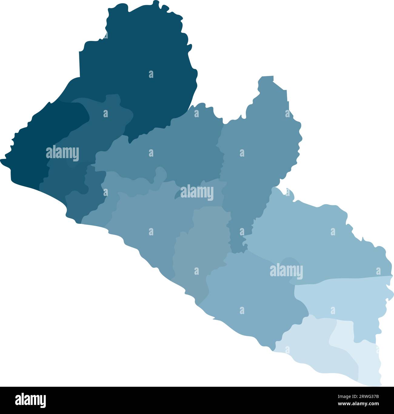 Vector isolated illustration of simplified administrative map Liberia ...