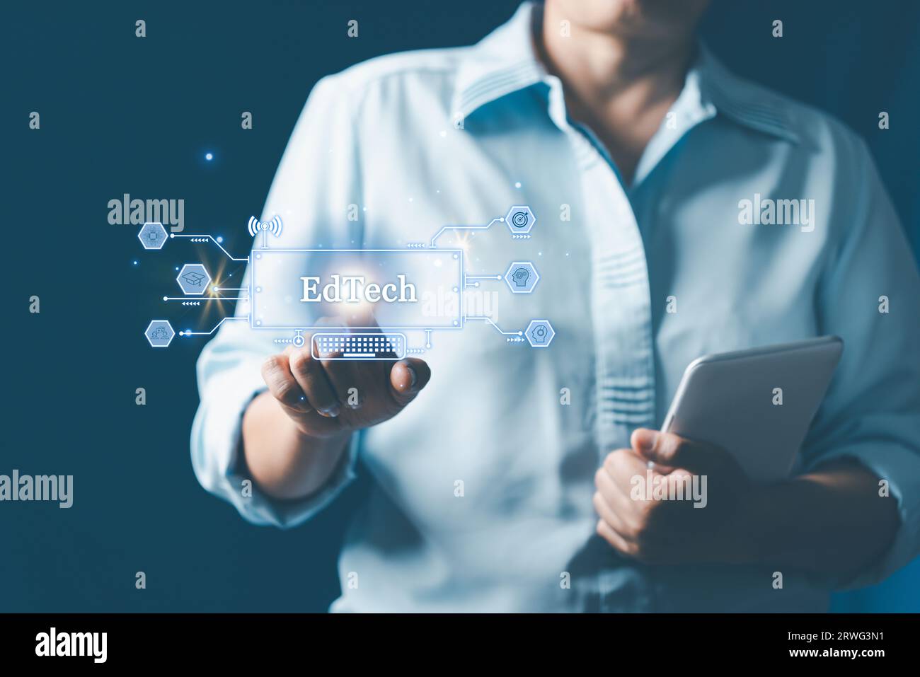 EdTech Education technology distance learning online concept. Online ...