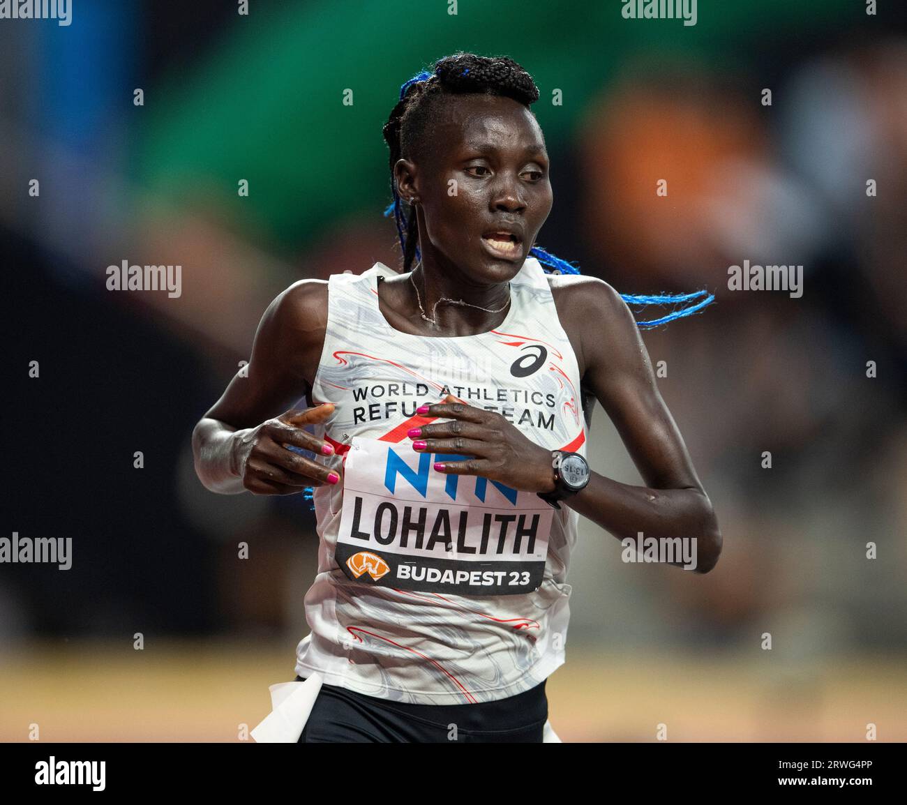 Anjelina Nadai Lohalith of Athlete Refugee Team competing in the 5000m ...