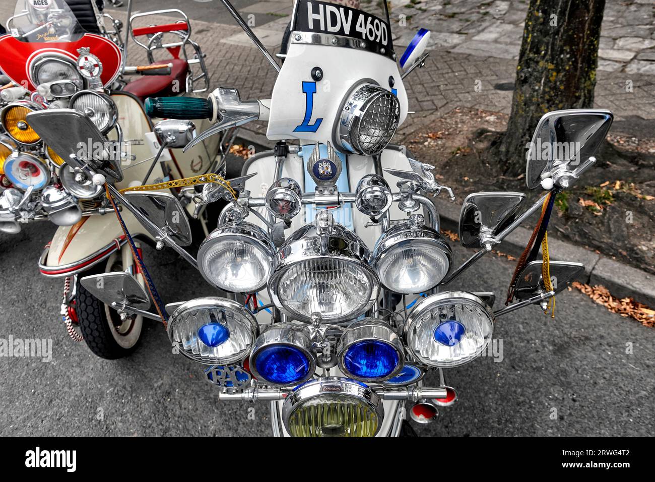 Mod scooter head lights hi-res stock photography and images - Alamy