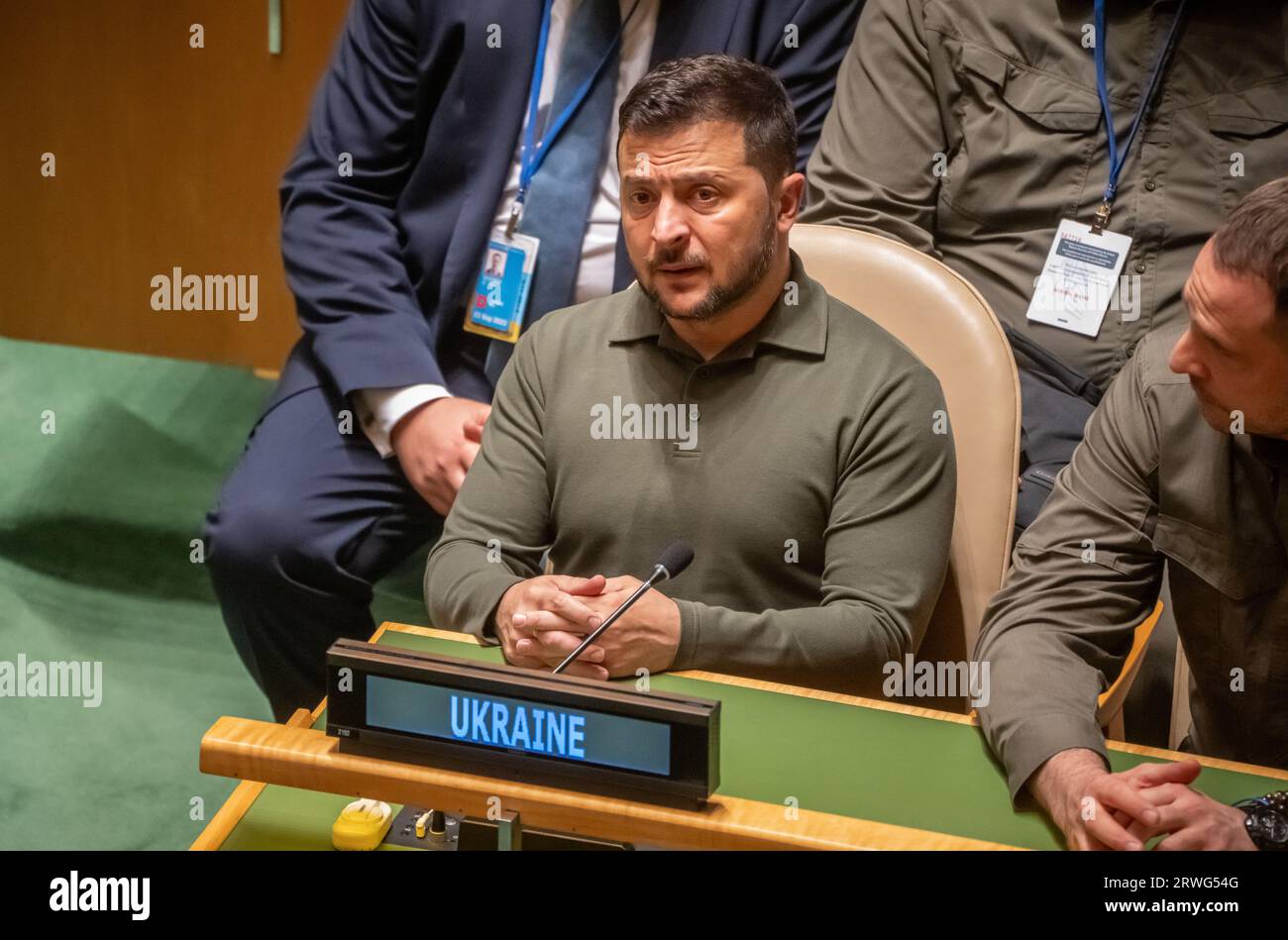 New York, USA. 19th Sep, 2023. Volodymyr Zelensky, President of Ukraine ...