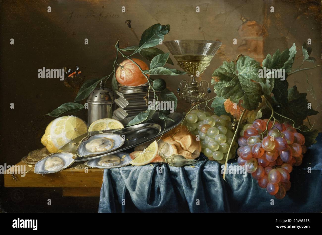 Jan Davidsz de Heem - Still Life with Oysters and Grapes Stock Photo ...