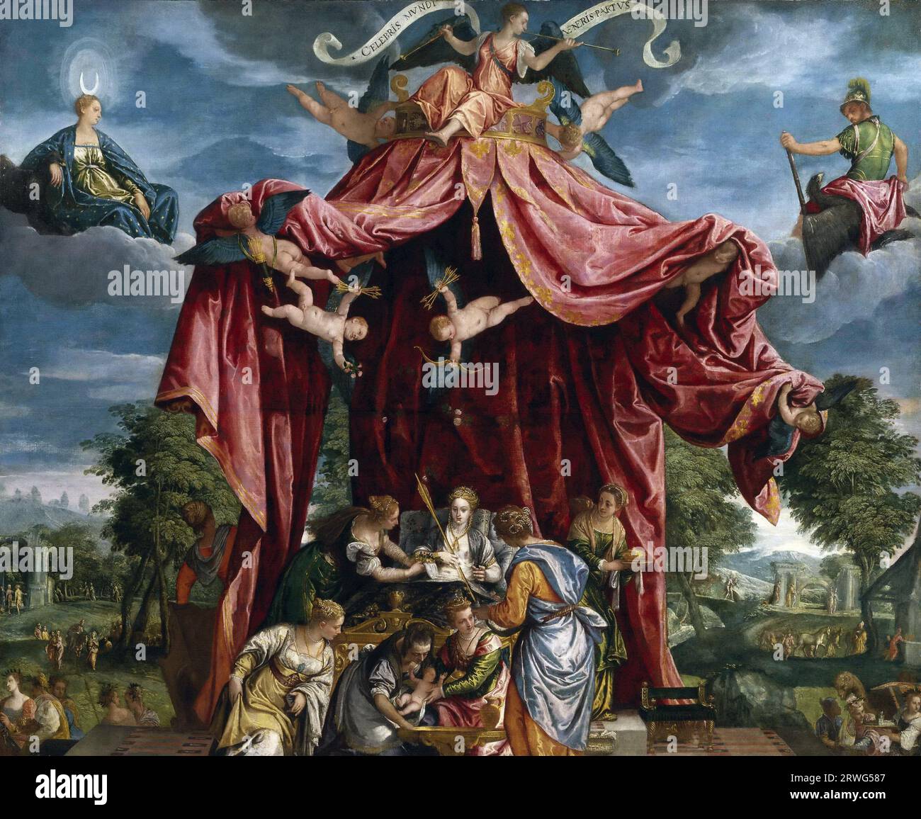 Parrasio, Michele -- Allegory of birth of son of Felipe II King of ...