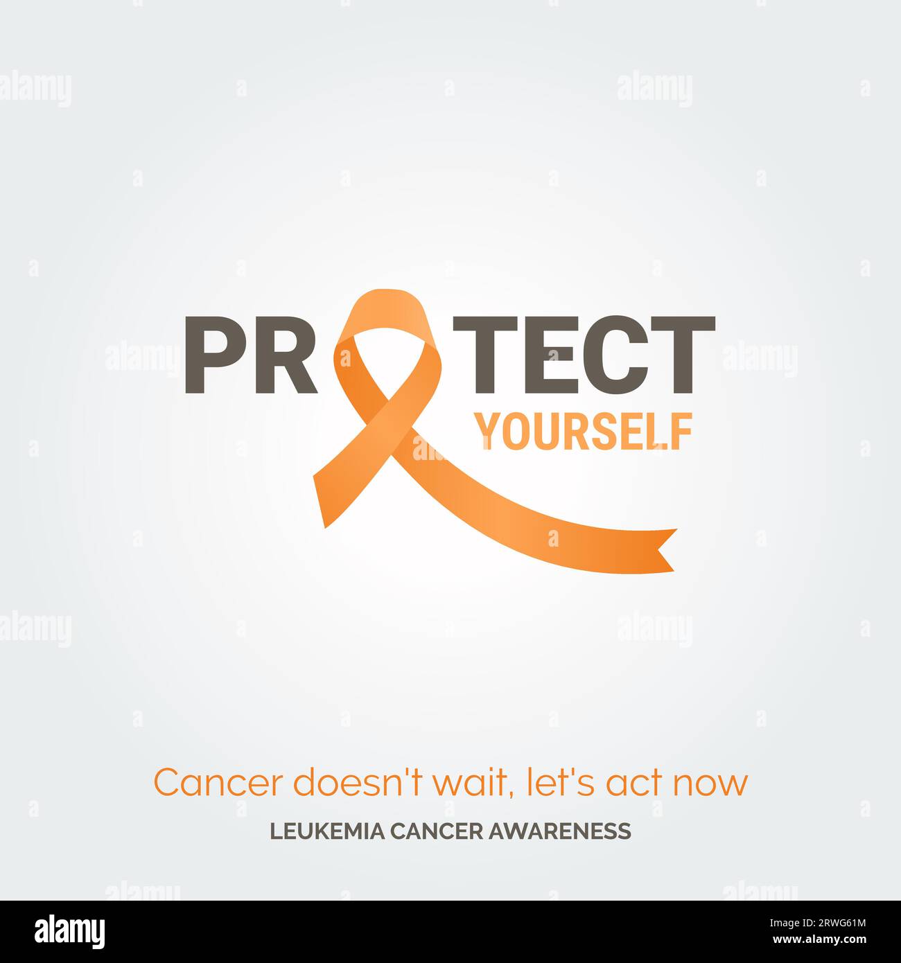Leukemia Cancer Logo Orange Ribbon Leukemia Cancer Awareness Graphic