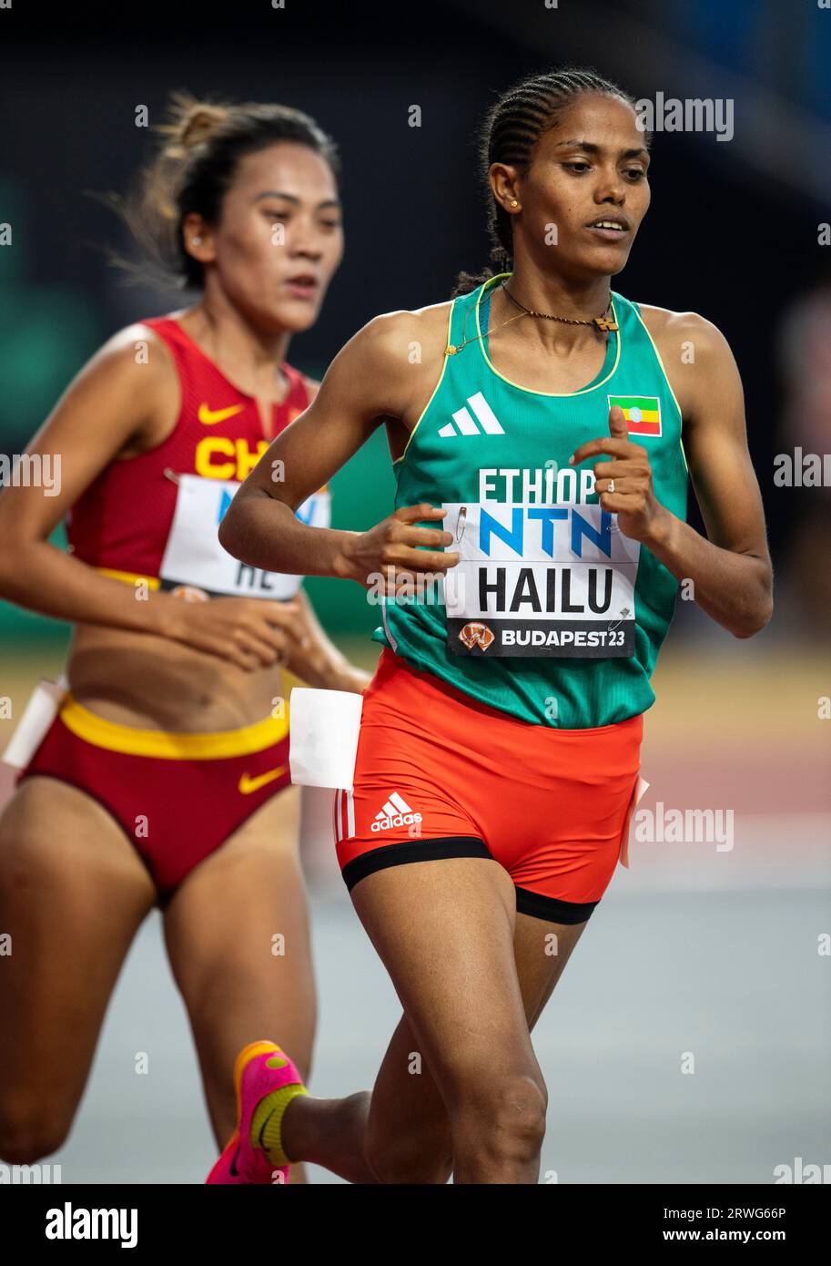 Freweyni Hailu of Ethiopia competing in the 5000m heats on day five at ...