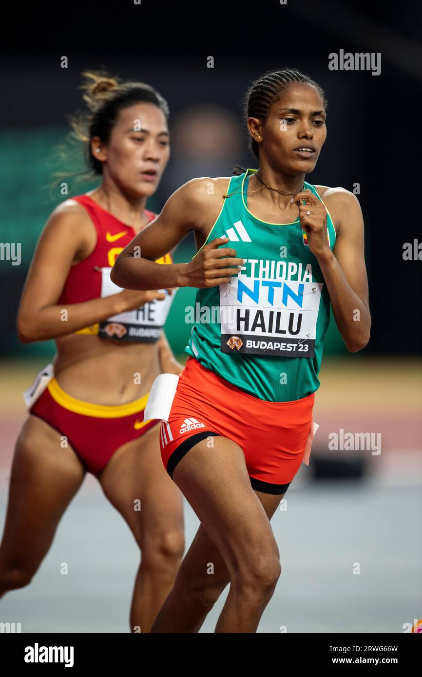 Freweyni Hailu of Ethiopia competing in the 5000m heats on day five at ...