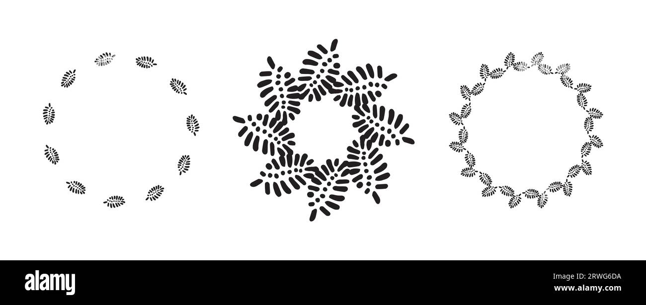 Wreath group in quirky vector style isolated on white background ...