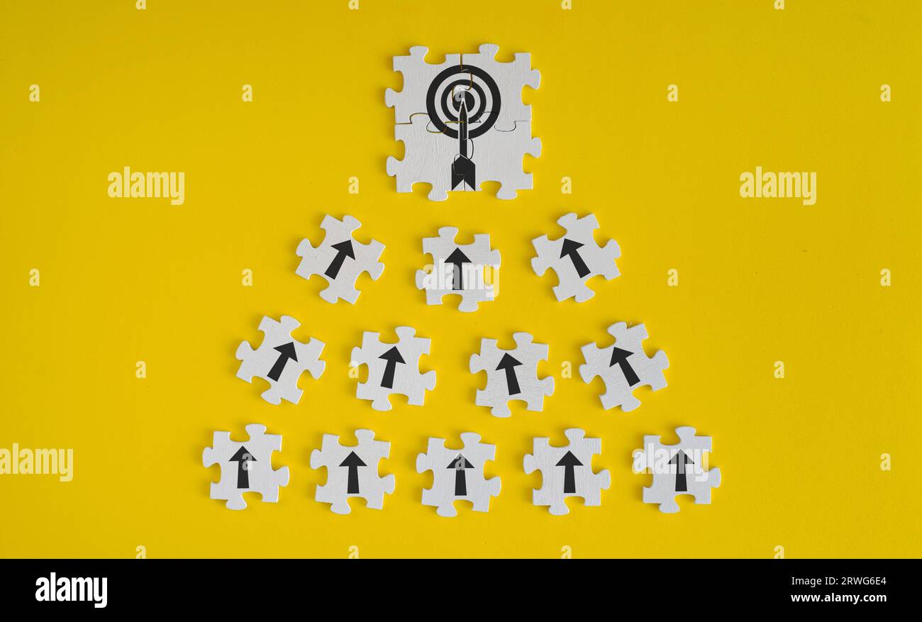 Business growth,success, human resources concept, arranged puzzle ...