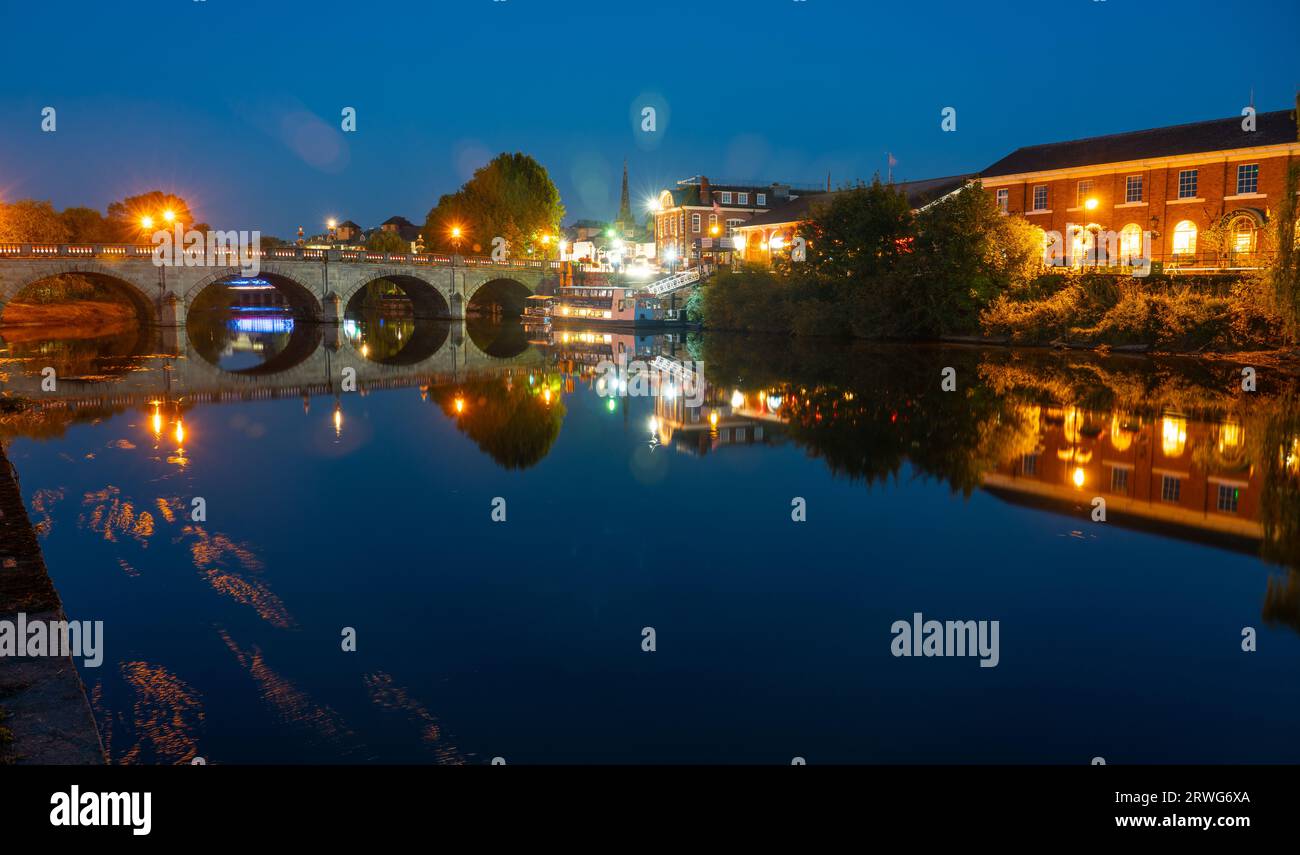 Welsh Bridge over the river Severn, Shrewsbury in September 2023 Stock ...
