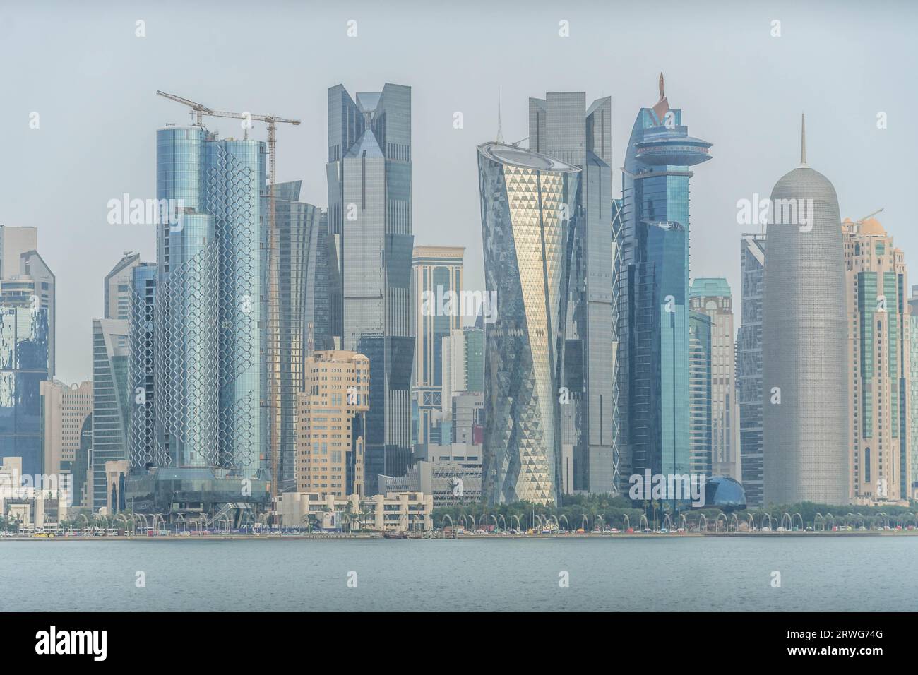 Panorama view of West Bay area (City Center Mall) in Doha, Qatar near ...