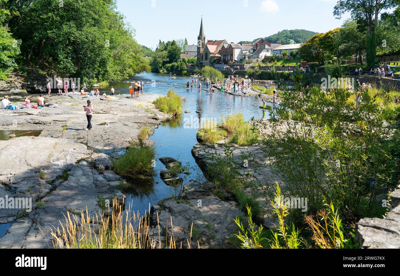 The River Dee, Llangollen, North Wales in September 2023, during a ...