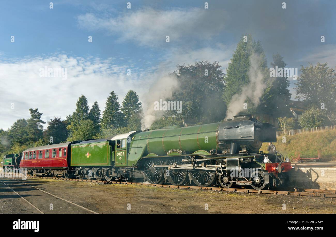 Flying Scotsman steam train at Boat of Garten Scotland covered by ...