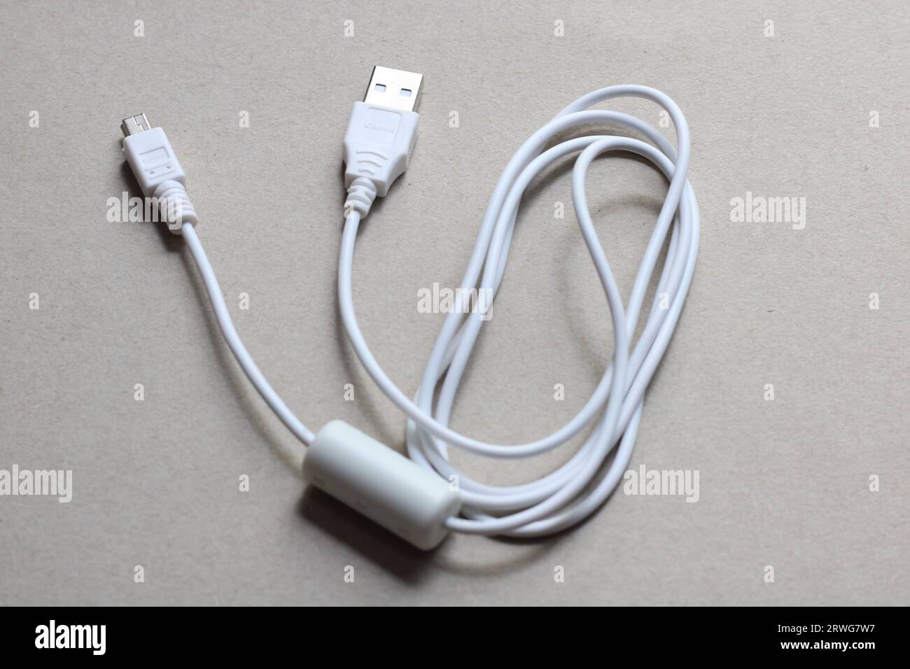 Camera connecting cable for laptop computer Stock Photo - Alamy