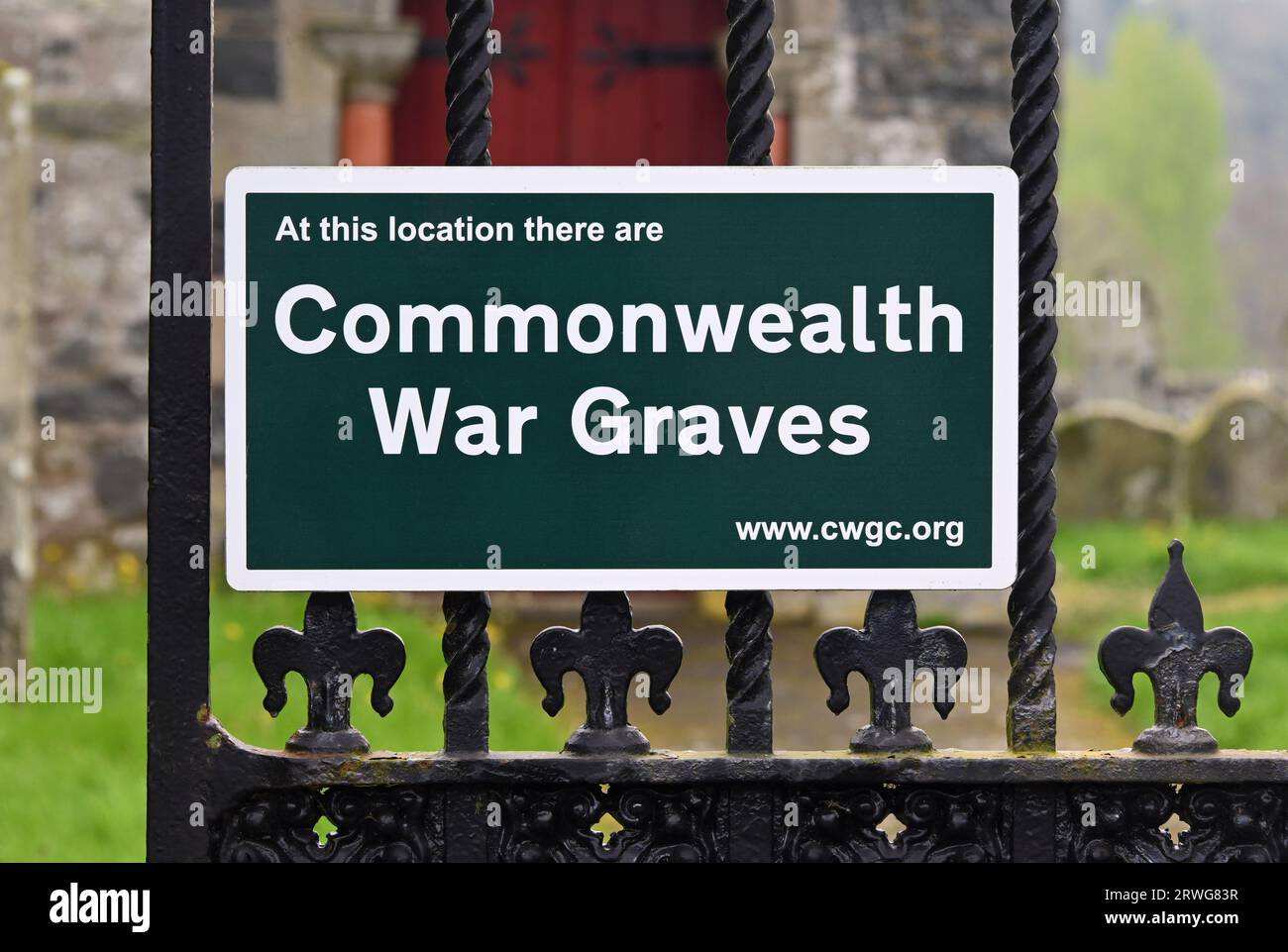 Sign "At this location there are Commonwealth War Graves". Abbey St ...