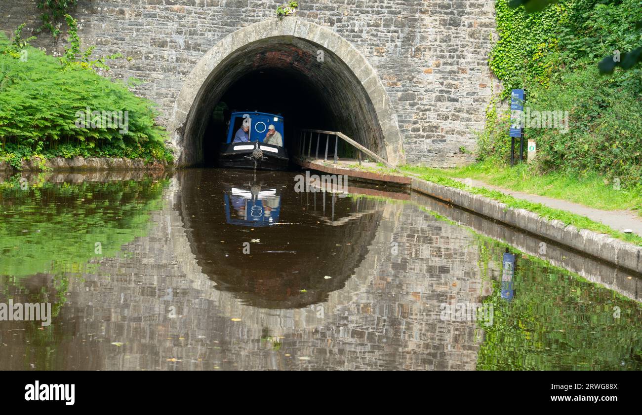 The Chirk Tunnel, on the Llangollen Canal, near Wrexham, North Wales ...