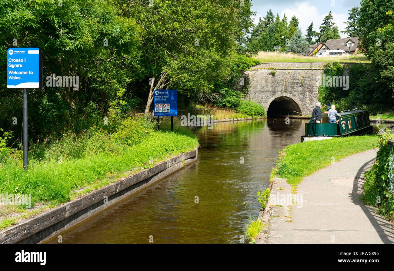 The Chirk Tunnel, on the Llangollen Canal, near Wrexham, North Wales ...