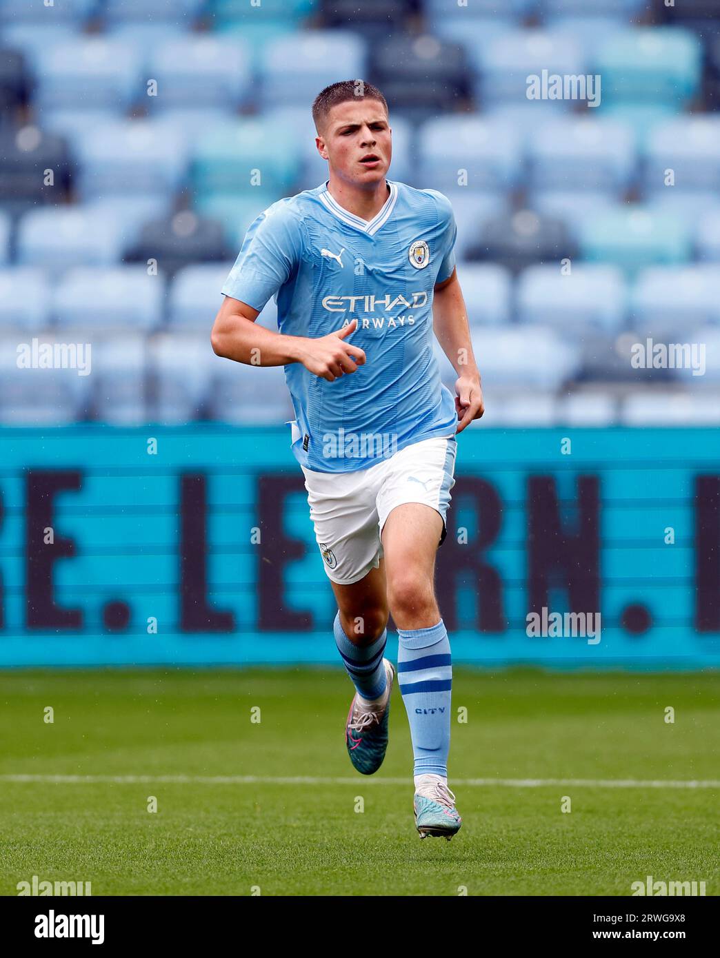 Manchester City's William Dickson during the UEFA Youth League Group G match at the Manchester ...