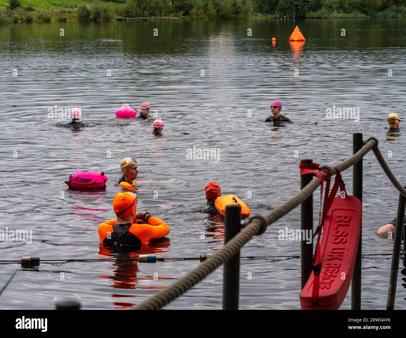 Pickmere, Knutsford, Cheshire, UK. September 14th 2023. Swimmers ...