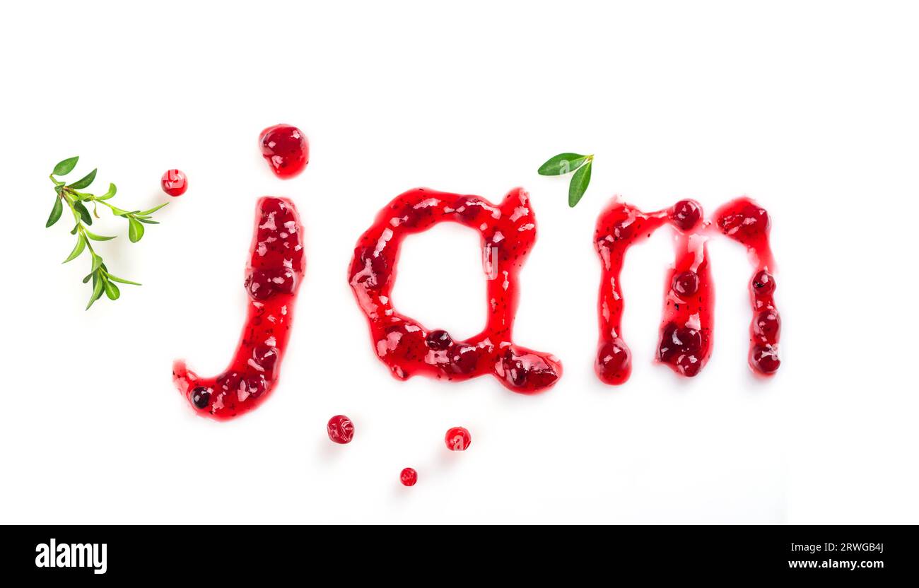 Bowl tasty cranberry jam Cut Out Stock Images & Pictures - Alamy