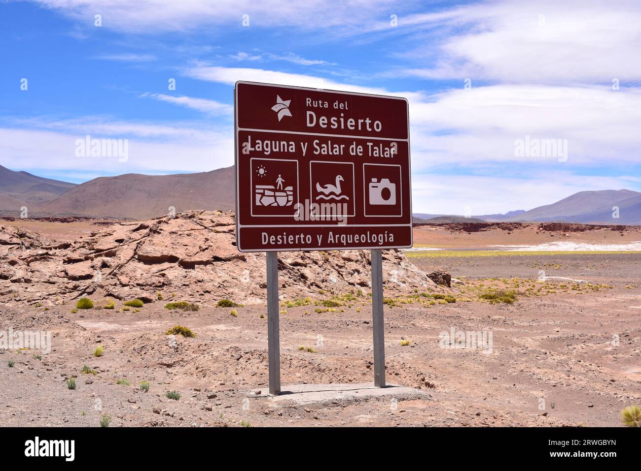 Laguna y Salar de Talar, informational poster. Salar de Atacama ...