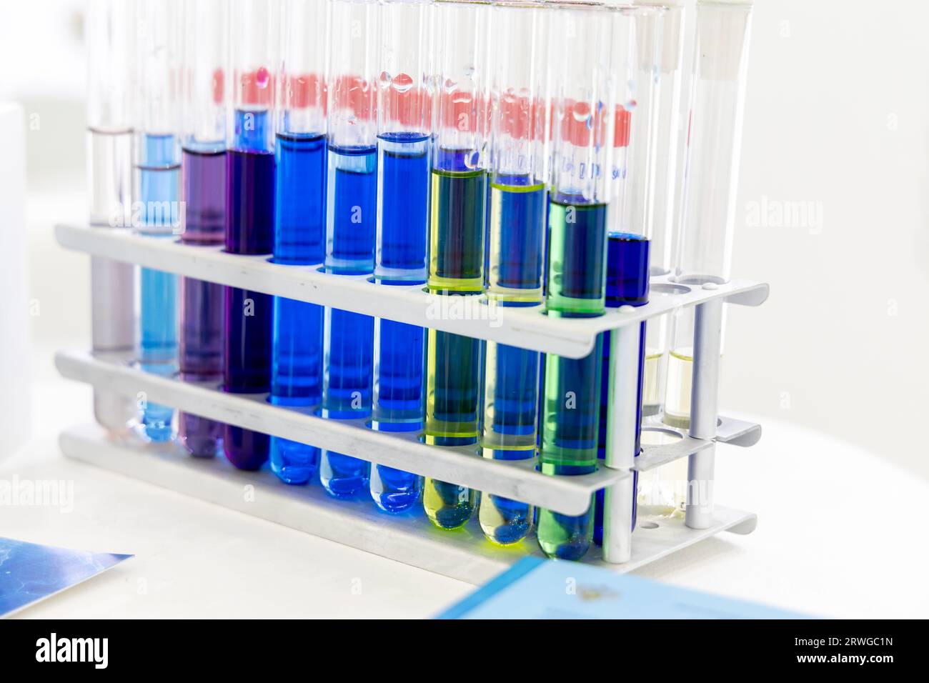 colorful test tubes in a chemical laboratory Stock Photo - Alamy