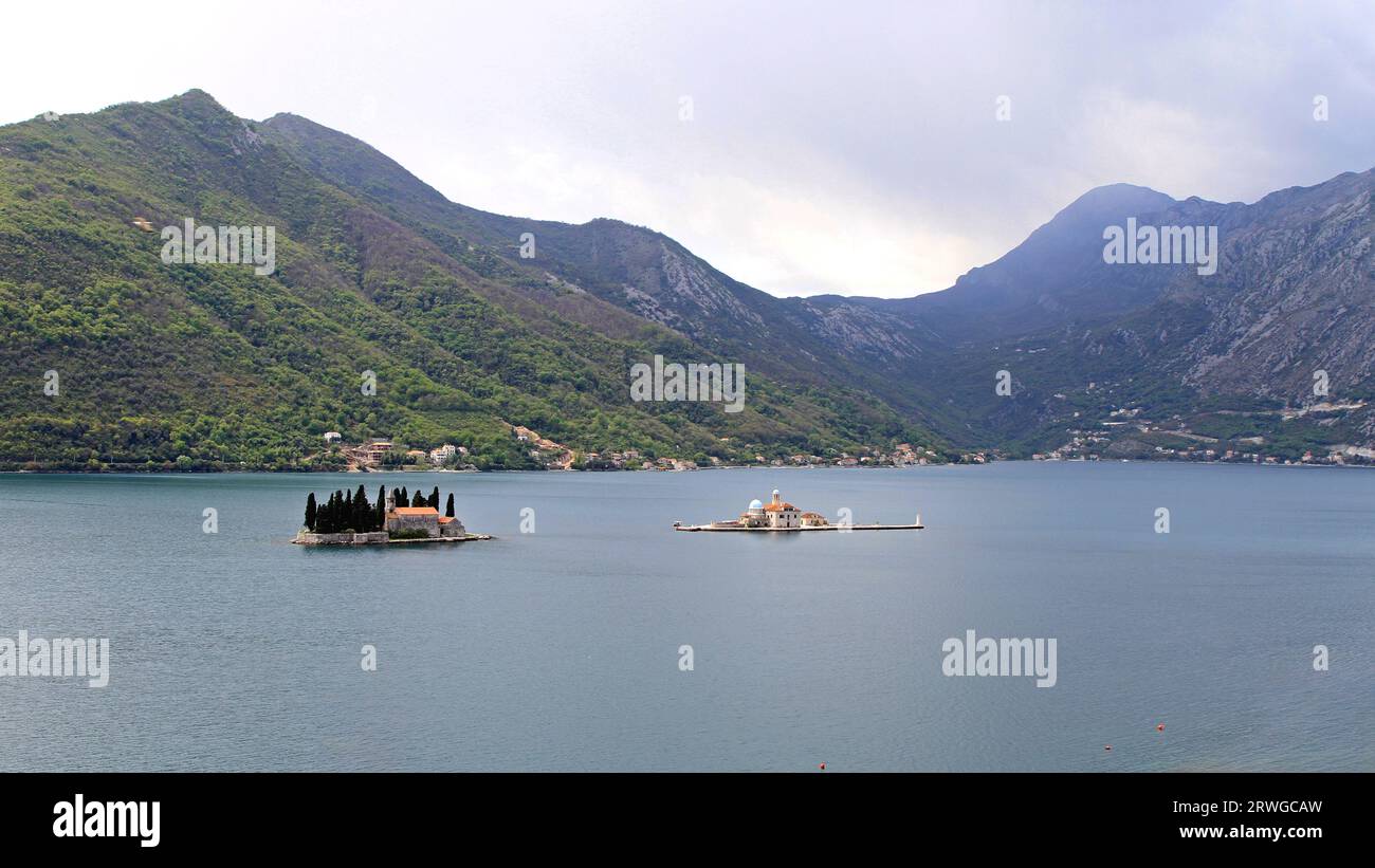 Our Lady of the Rocks Church and St. George Monastery Islands at Bay of ...