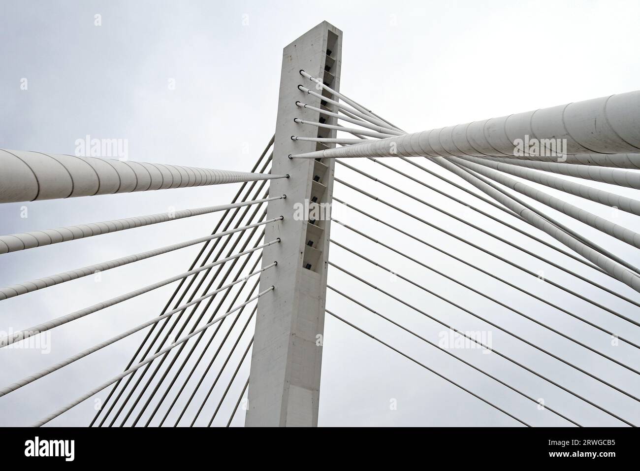 White Suspension Millennium Bridge Pillar Landmark in Podgorica ...