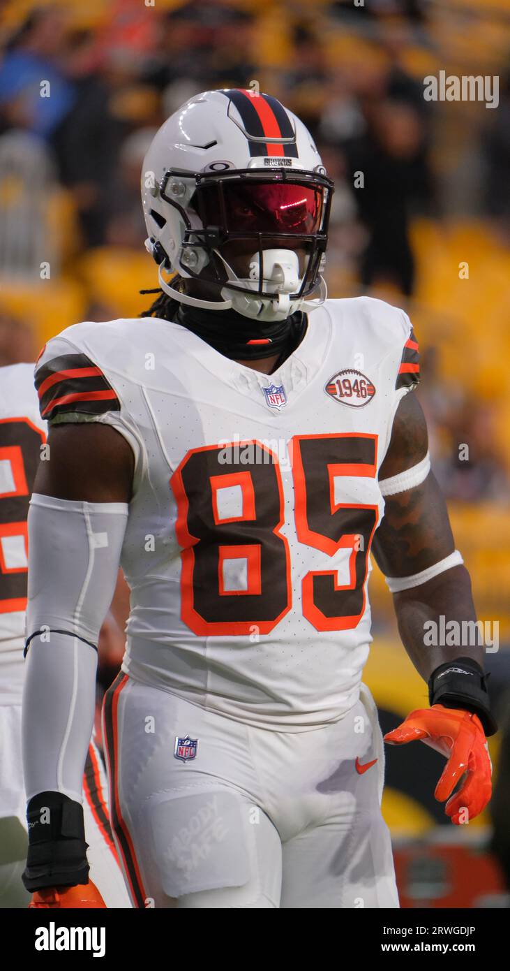 Pittsburgh, PA, USA. 18th Sep, 2023. David Njoku #85 during the ...