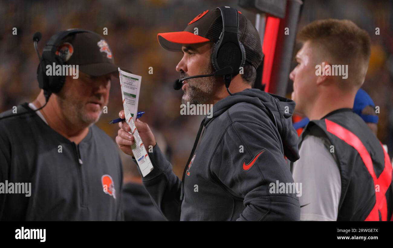 Pittsburgh, PA, USA. 18th Sep, 2023. Kevin Stefanski during the ...