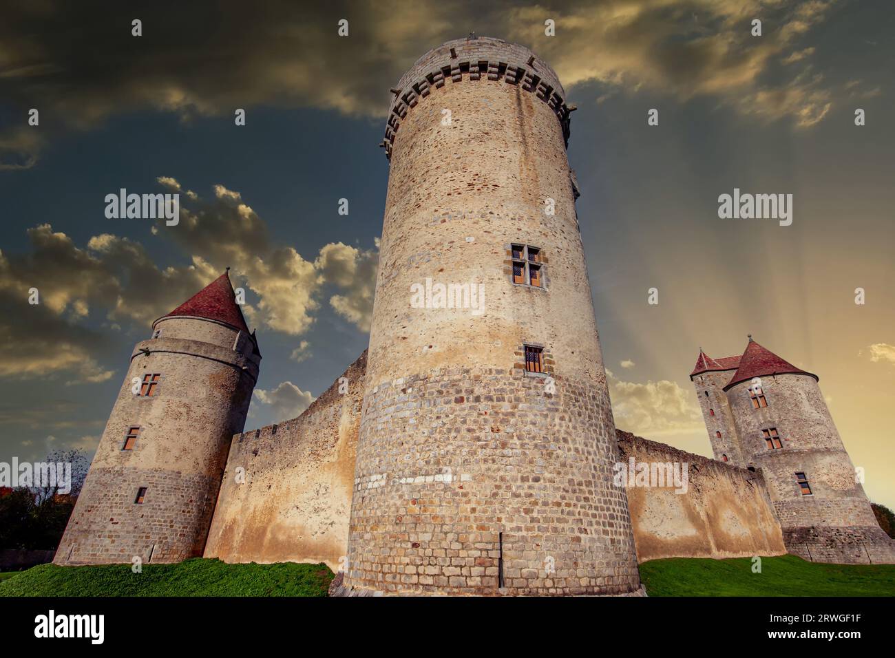 BLANDY LES TOURS, FRANCE, NOVEMBER 24, 2022 : exteriors and towers of ...