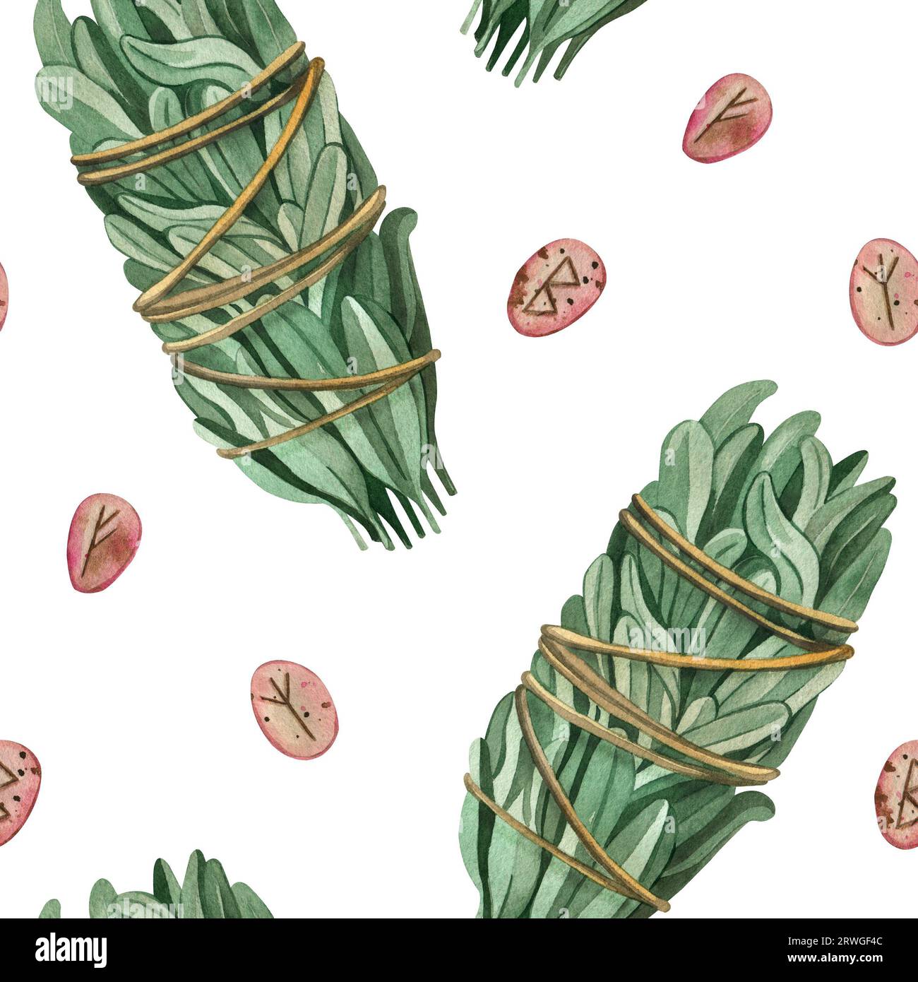 Seamless pattern on a white background. Items for fortune telling ...