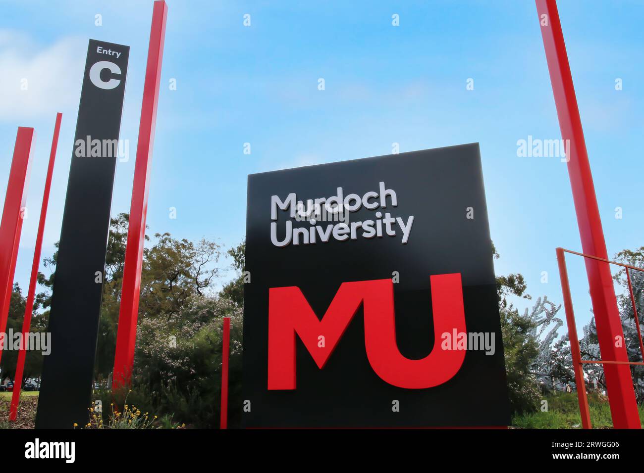 Entrance Sign to Murdoch University Campus, Western Australia Stock ...