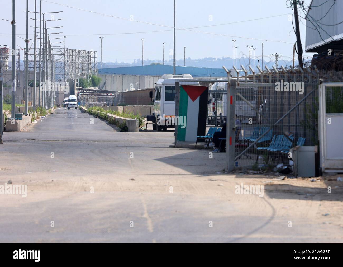 The Israeli gate of the Erez crossing in the northern Gaza Strip. The ...
