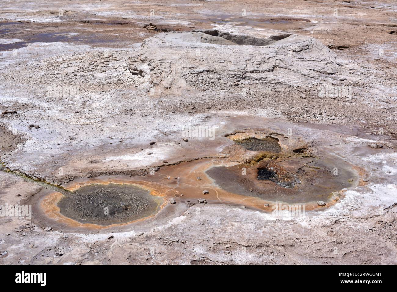 El Tatio Geyser Field. Geyser cone composed of geyserite a kind of ...